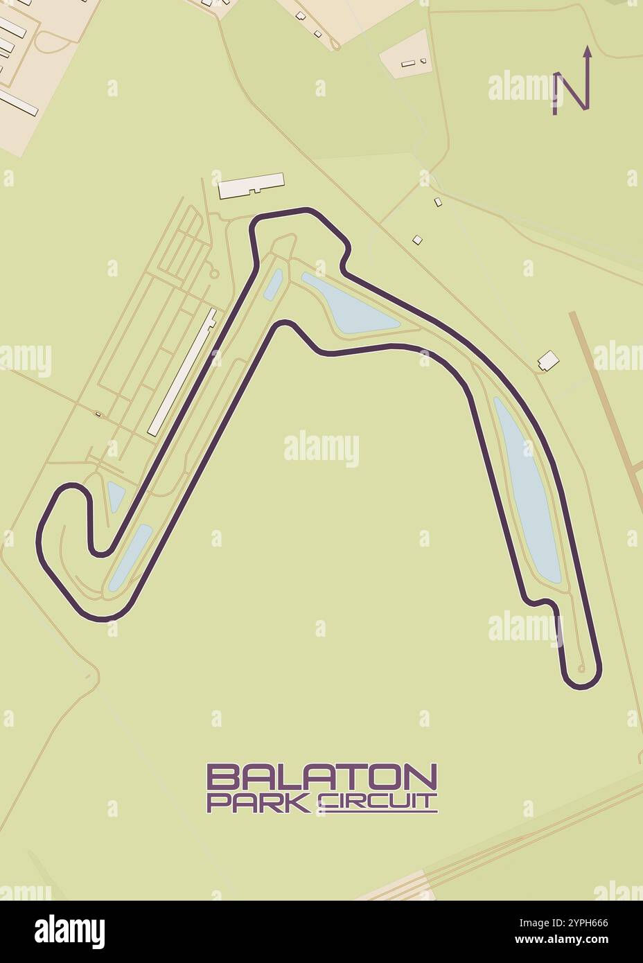 The image depicts a detailed map of the Balaton Park Circuit, a race ...