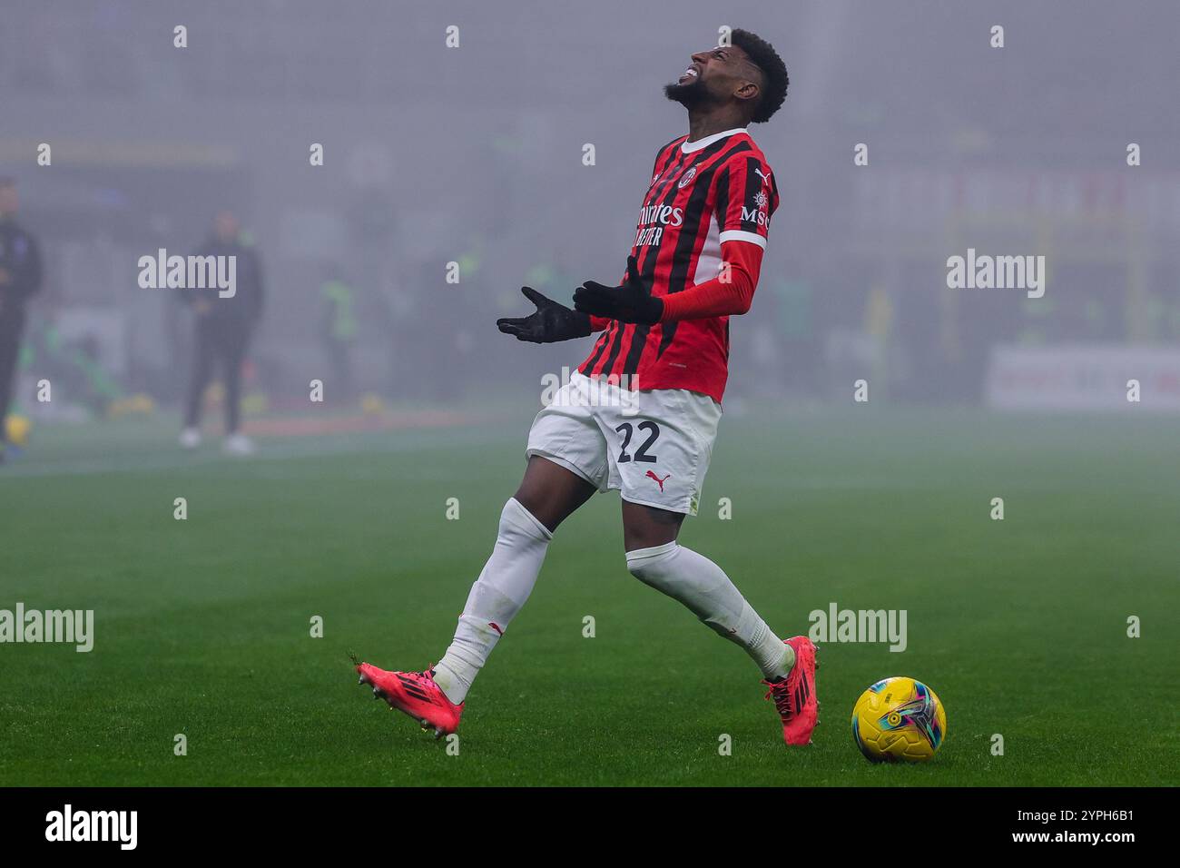 Emerson Royal of AC Milan reacts during Serie A 2024/25 football match ...