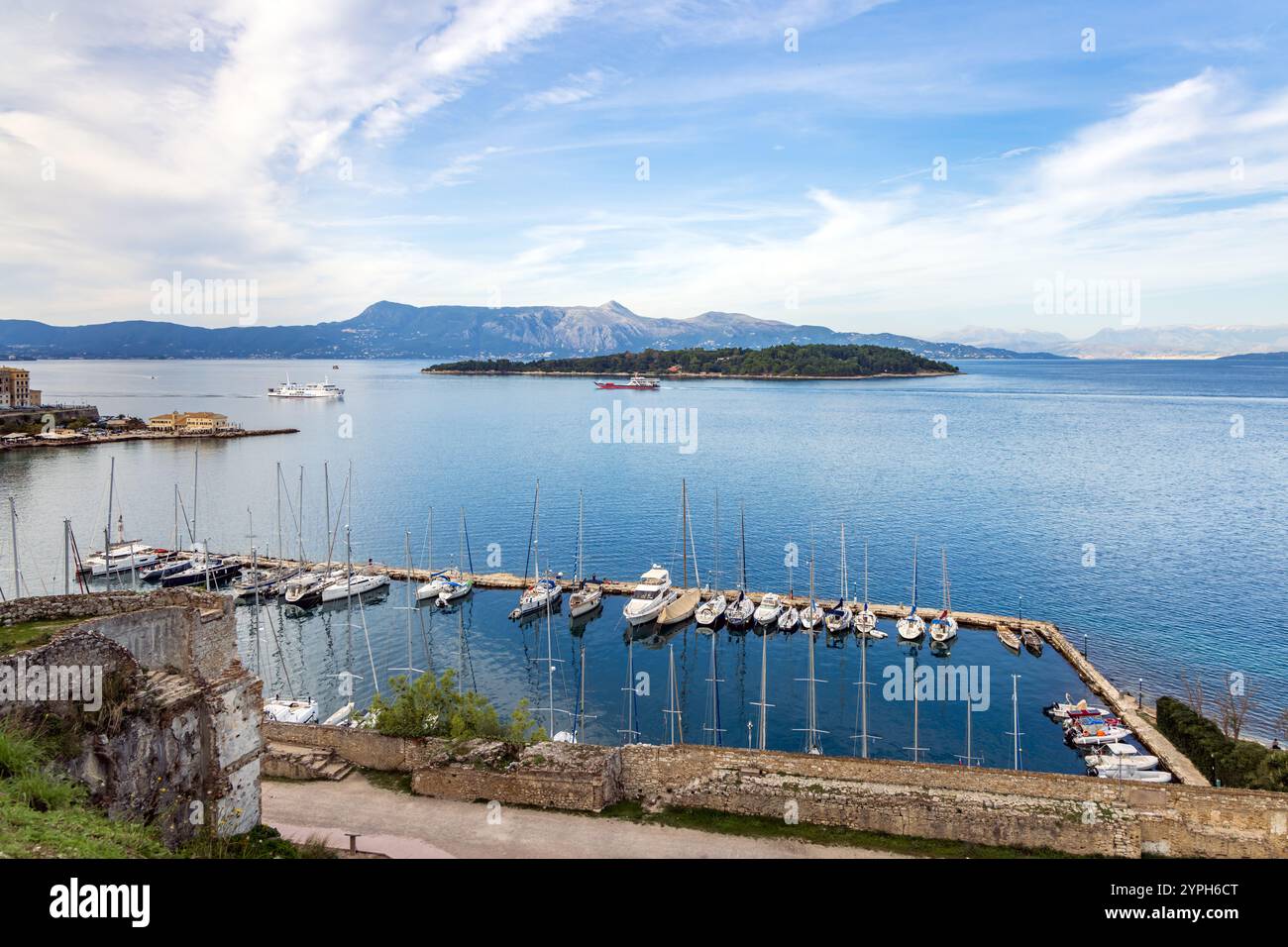 Mandraki harbour and Marina Corfu Sailing Club iviewed from the Old ...