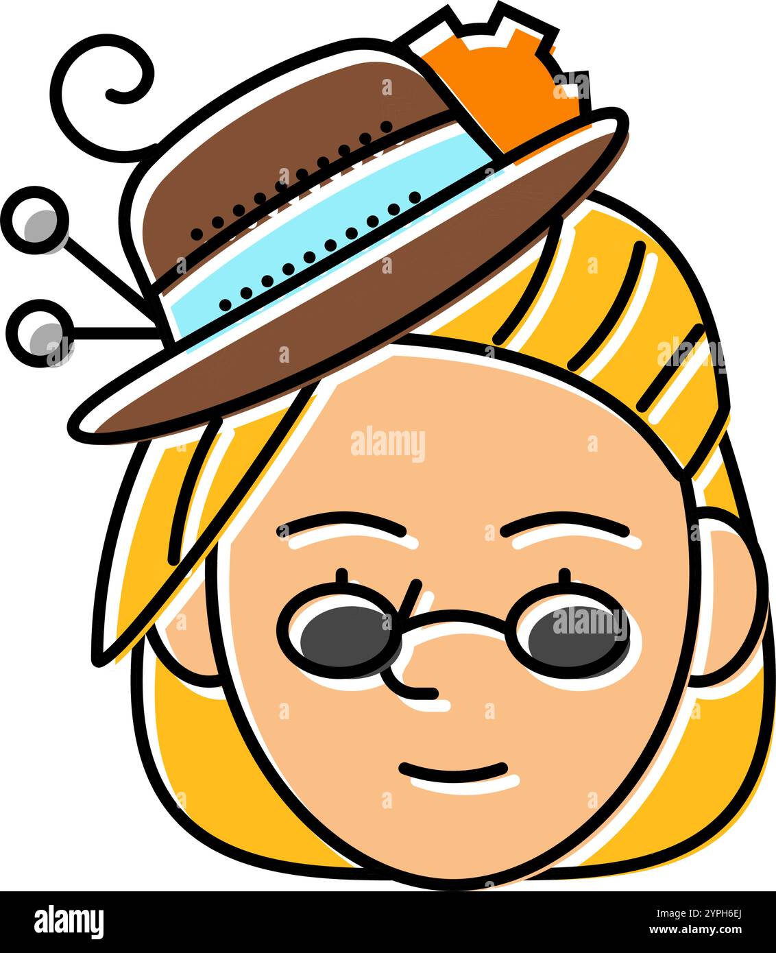 steampunk female avatar color icon vector illustration Stock Vector ...