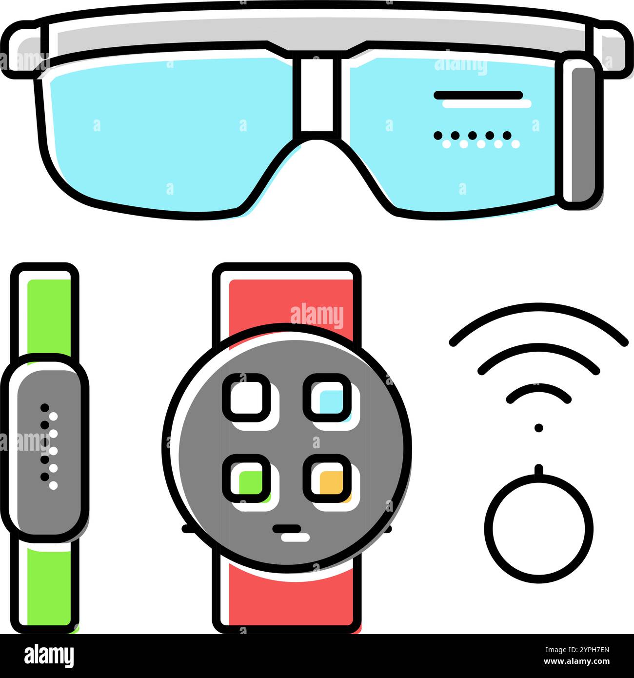 wearable tech enthusiast color icon vector illustration Stock Vector ...