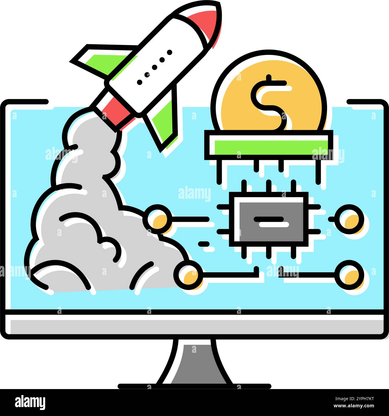 tech startup enthusiast color icon vector illustration Stock Vector ...