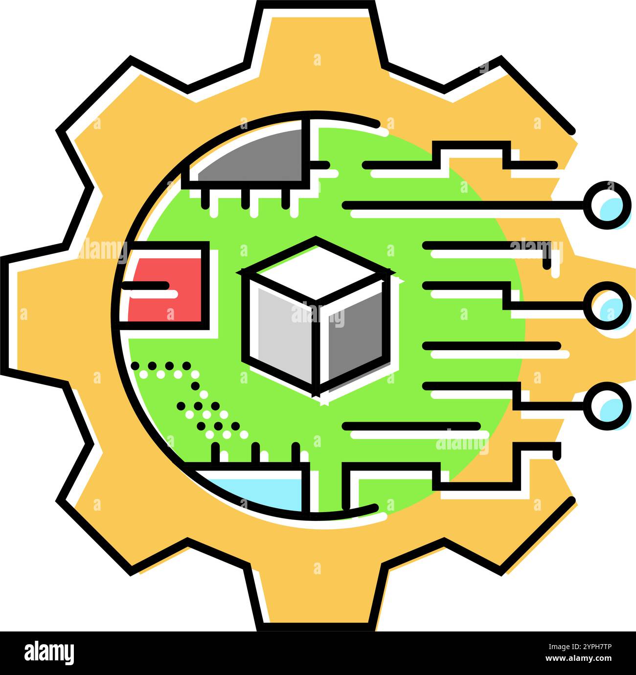digital transformation tech color icon vector illustration Stock Vector ...