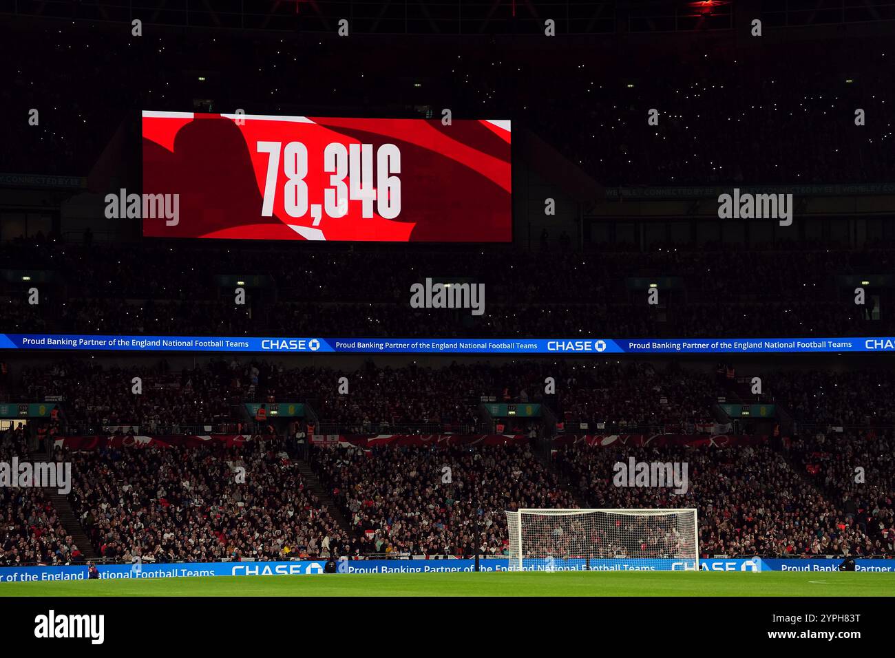 The attendance is displayed on the screen at wembley stadium hi-res ...