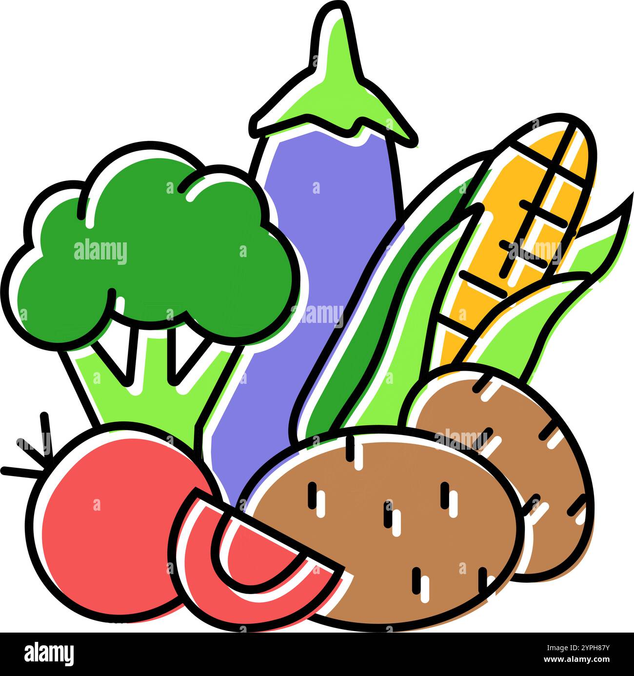 food vegan color icon vector illustration Stock Vector Image & Art - Alamy