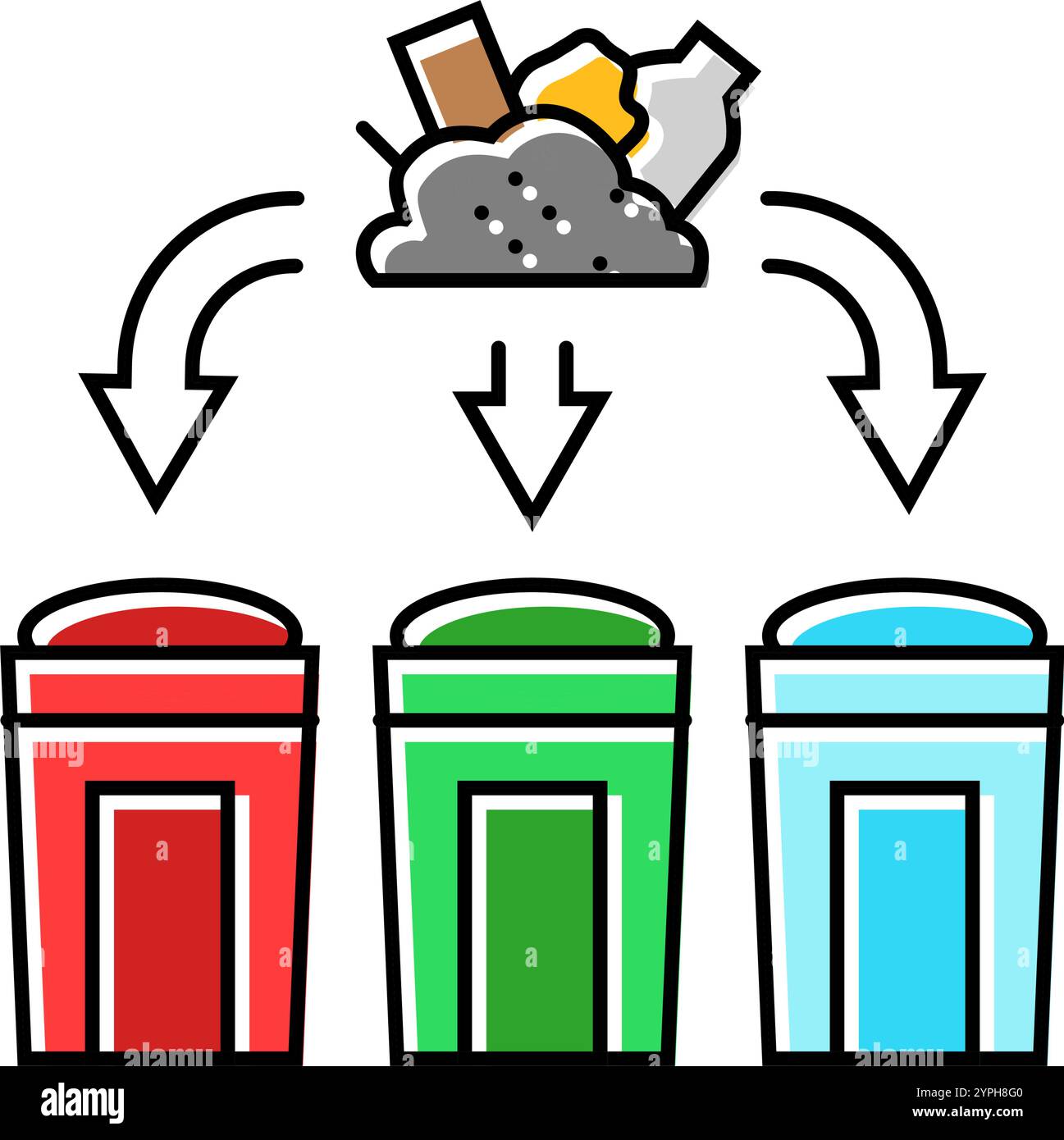 segregation waste sorting color icon vector illustration Stock Vector ...