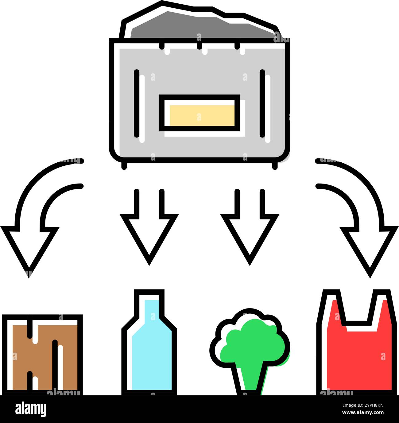 waste management waste sorting color icon vector illustration Stock ...