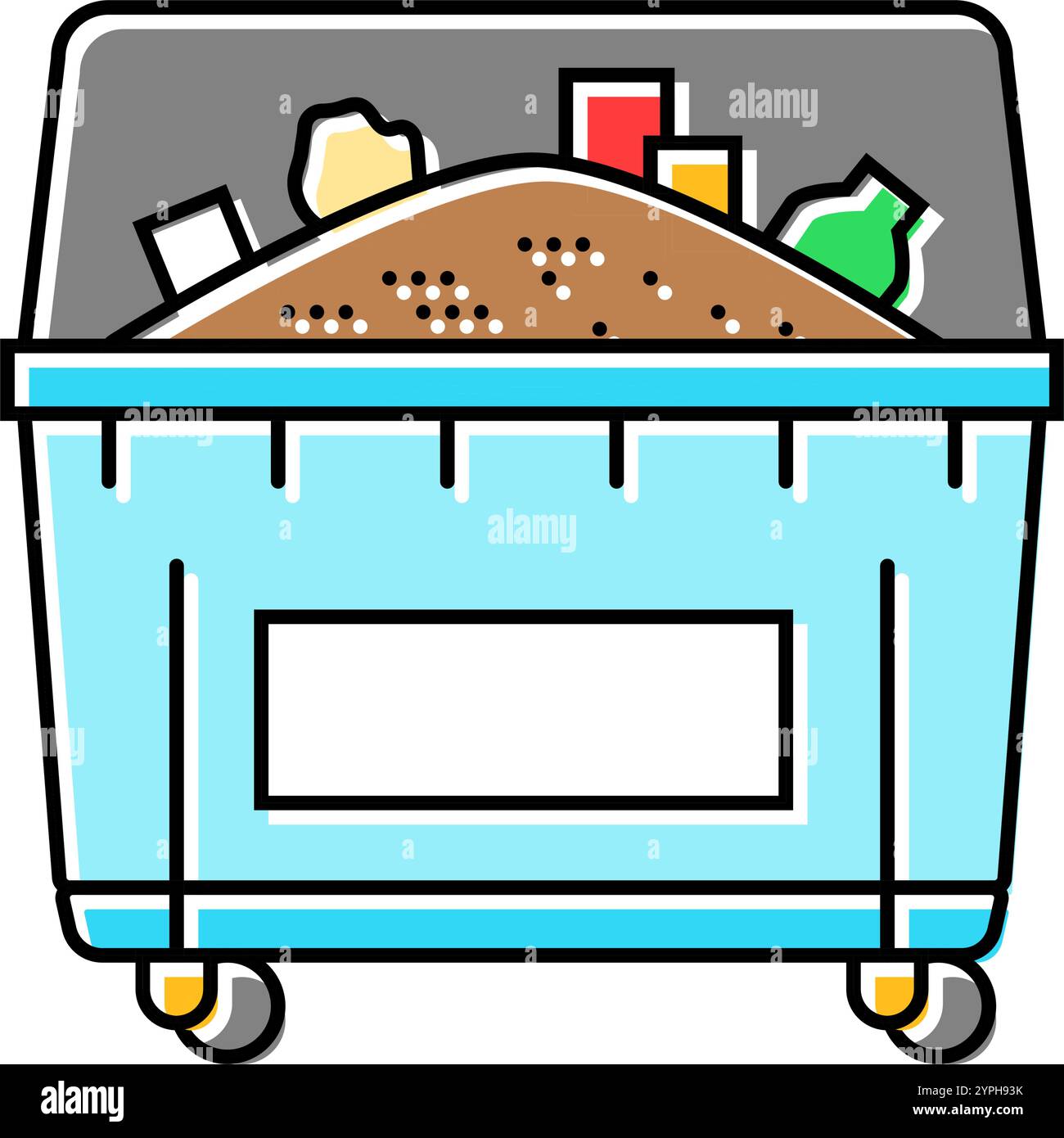 municipal solid waste msw color icon vector illustration Stock Vector ...