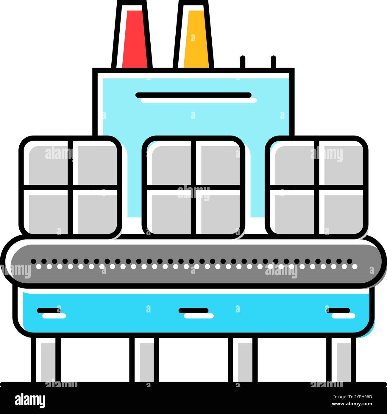 material recovery facility mrf color icon vector illustration Stock ...