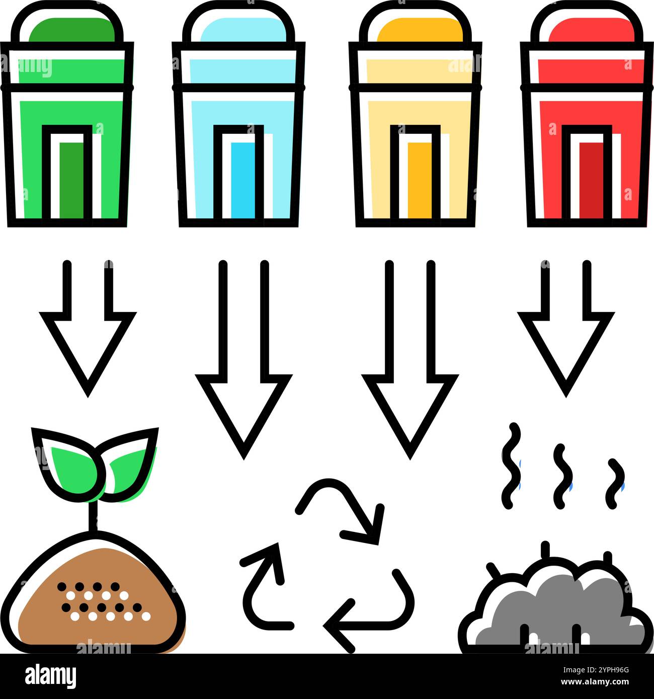 Source Separation Color Icon Vector Source Separation Sign Isolated Symbol Illustration Stock