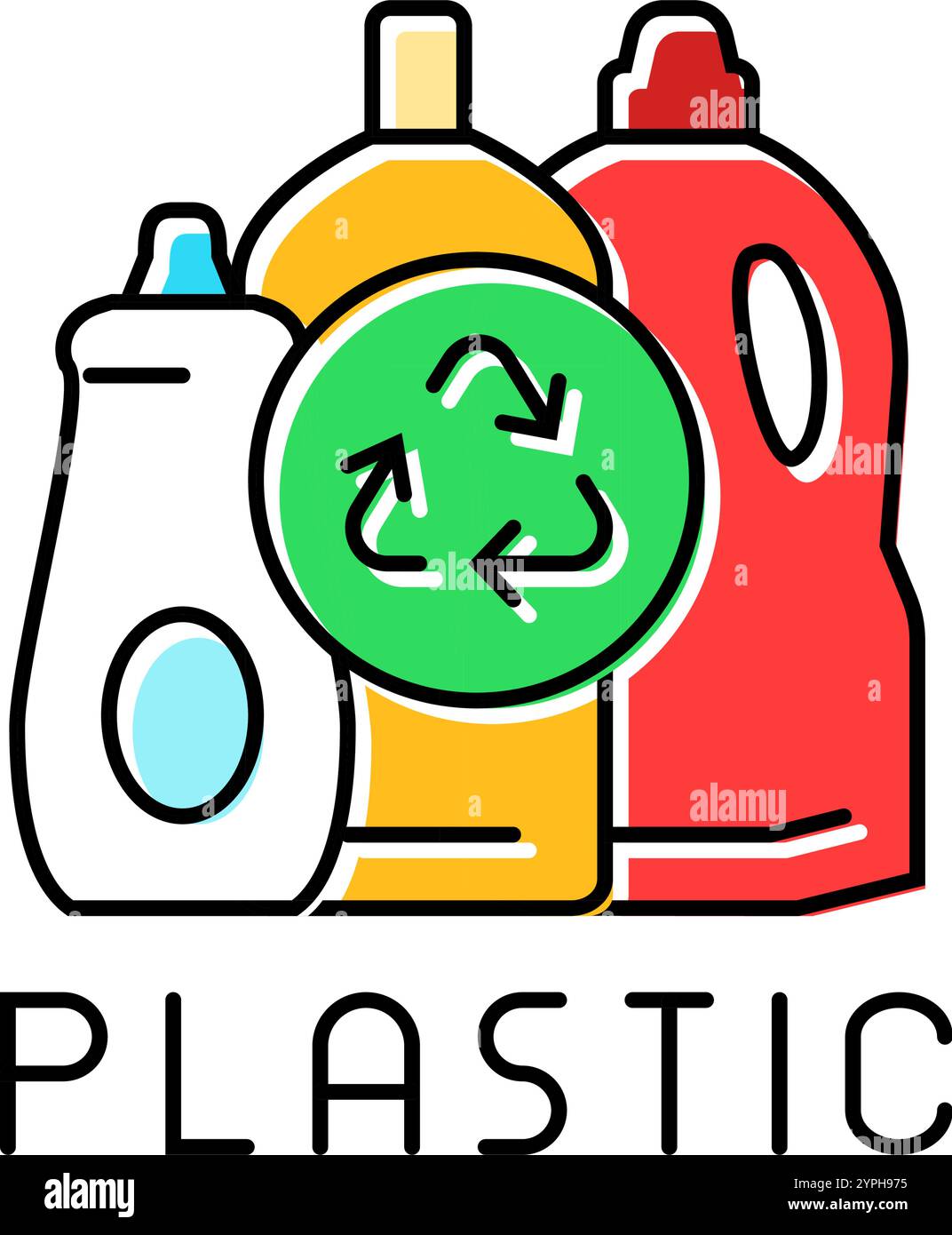 plastics recycling color icon vector illustration Stock Vector Image ...