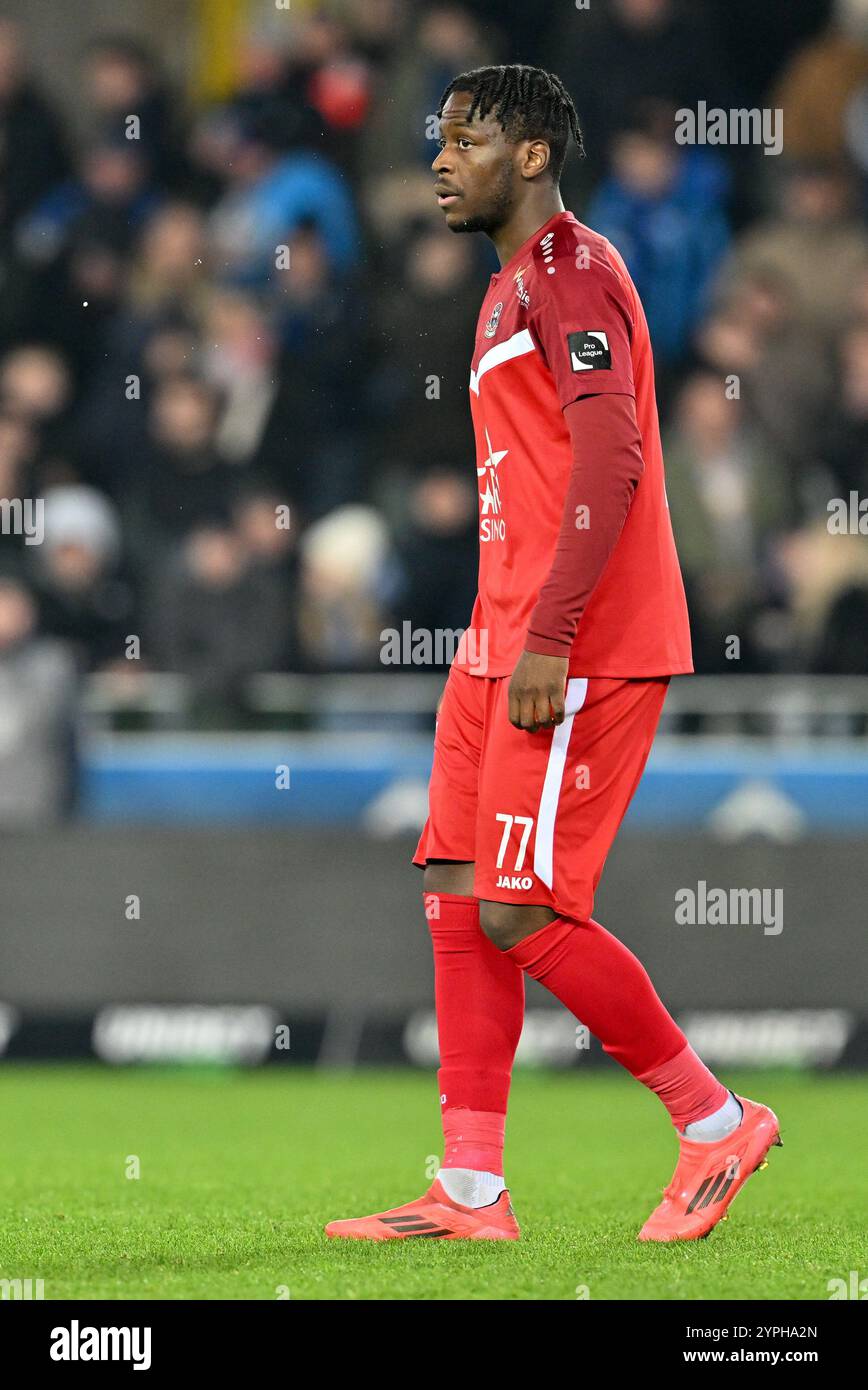 Brugge, Belgium. 30th Nov, 2024. Bruny Nsimba (77) of Dender pictured ...