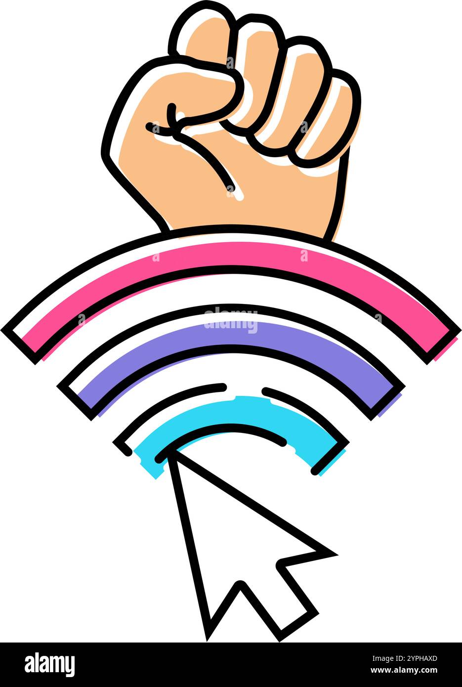 hacktivism cyberpunk color icon vector illustration Stock Vector Image ...