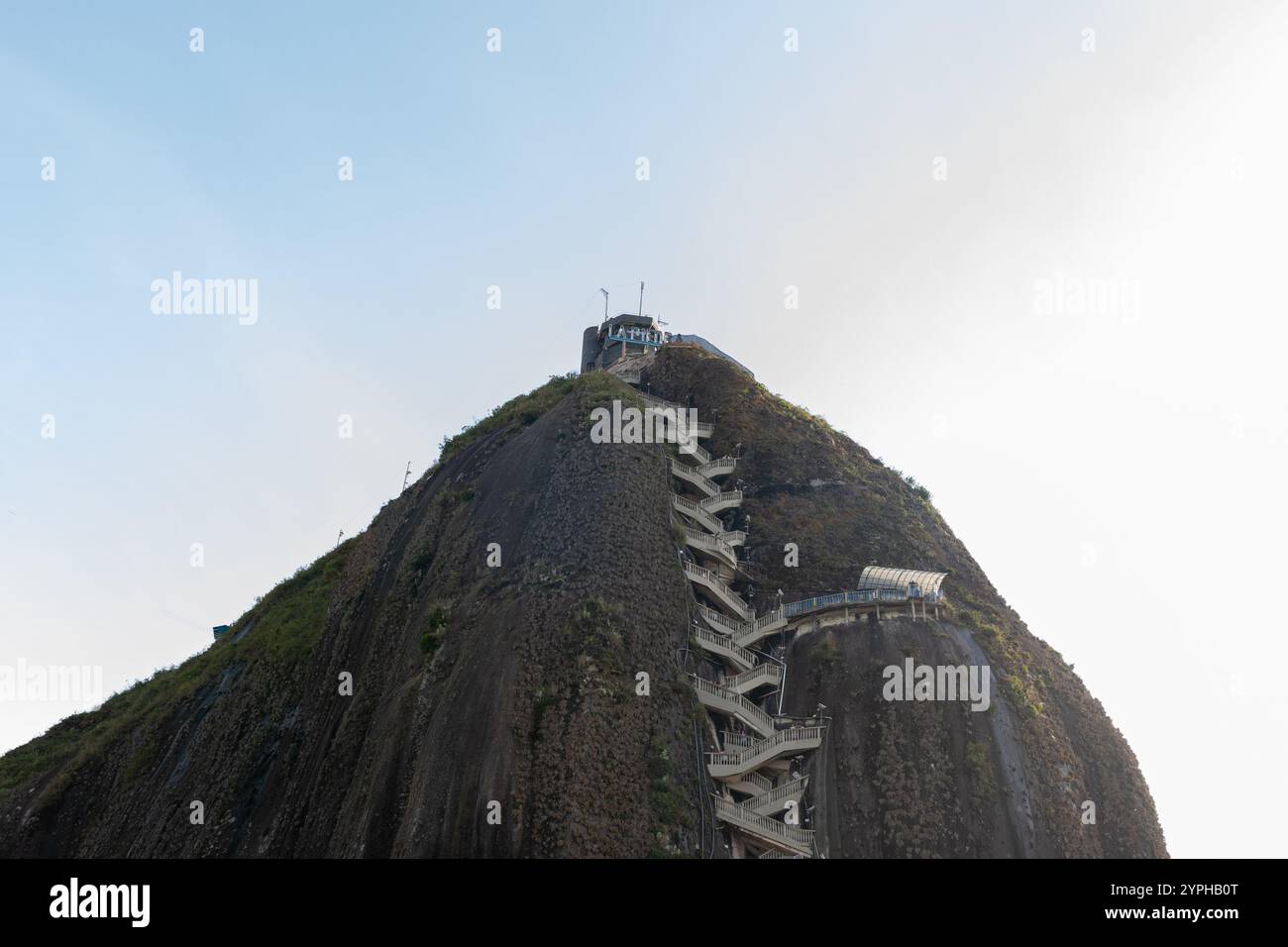 The Rock of El Peñol with its staircase leading to the summit, located ...
