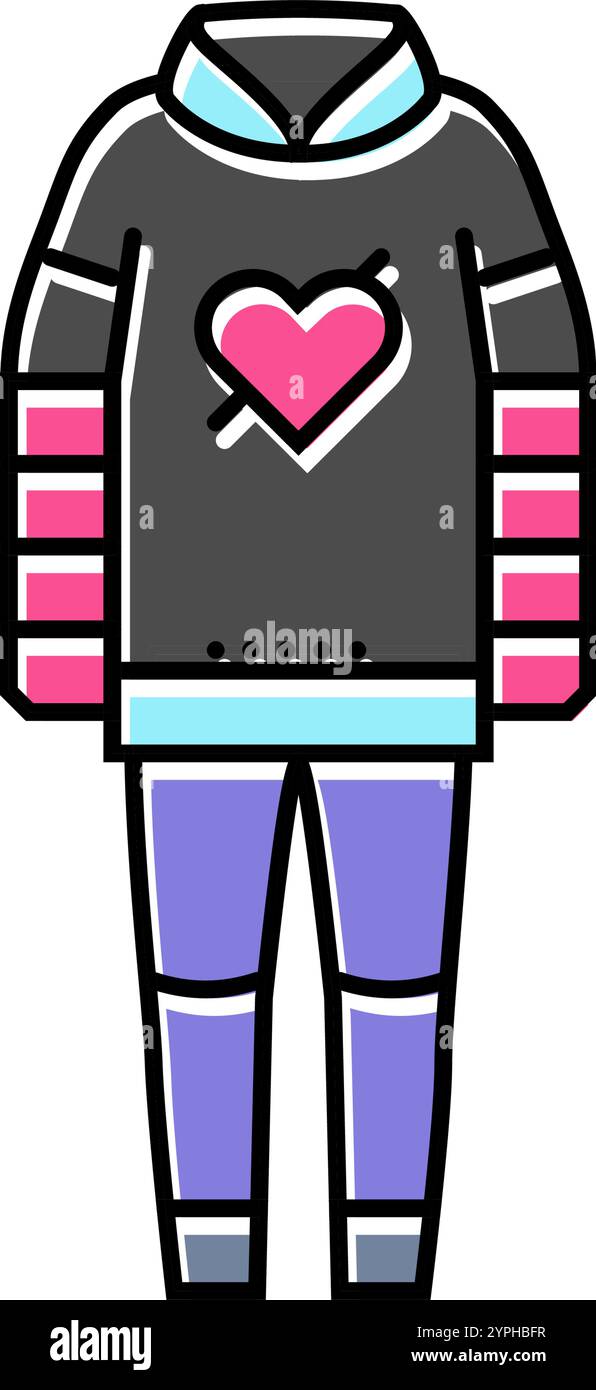 emo fashion color icon vector illustration Stock Vector Image & Art - Alamy