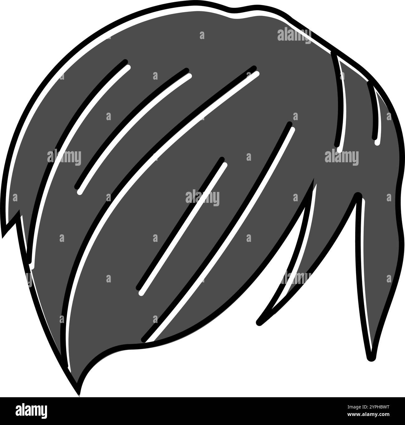 side swept bangs emo color icon vector illustration Stock Vector Image ...