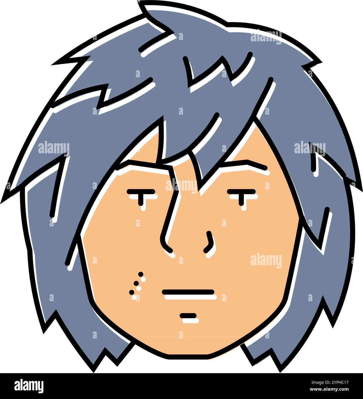 emo male avatar color icon vector illustration Stock Vector Image & Art ...