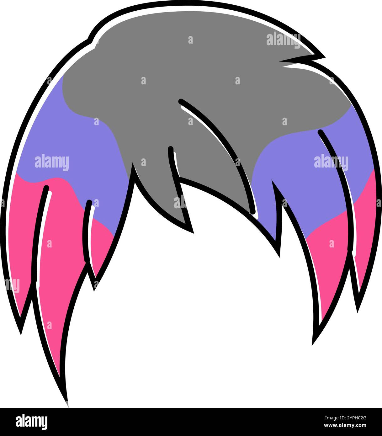 dyed hair emo color icon vector illustration Stock Vector Image & Art ...