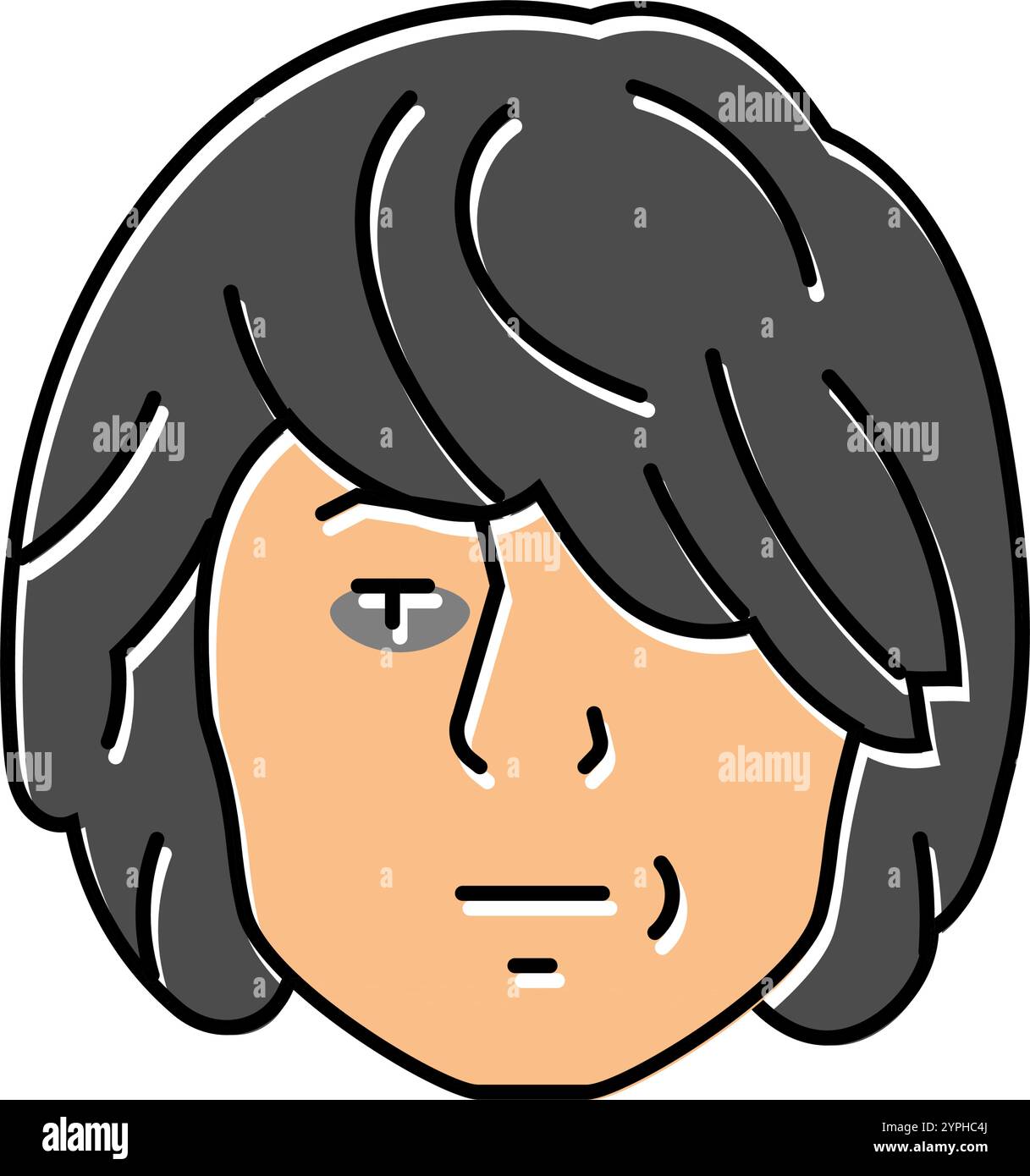 male emo avatar color icon vector illustration Stock Vector Image & Art ...