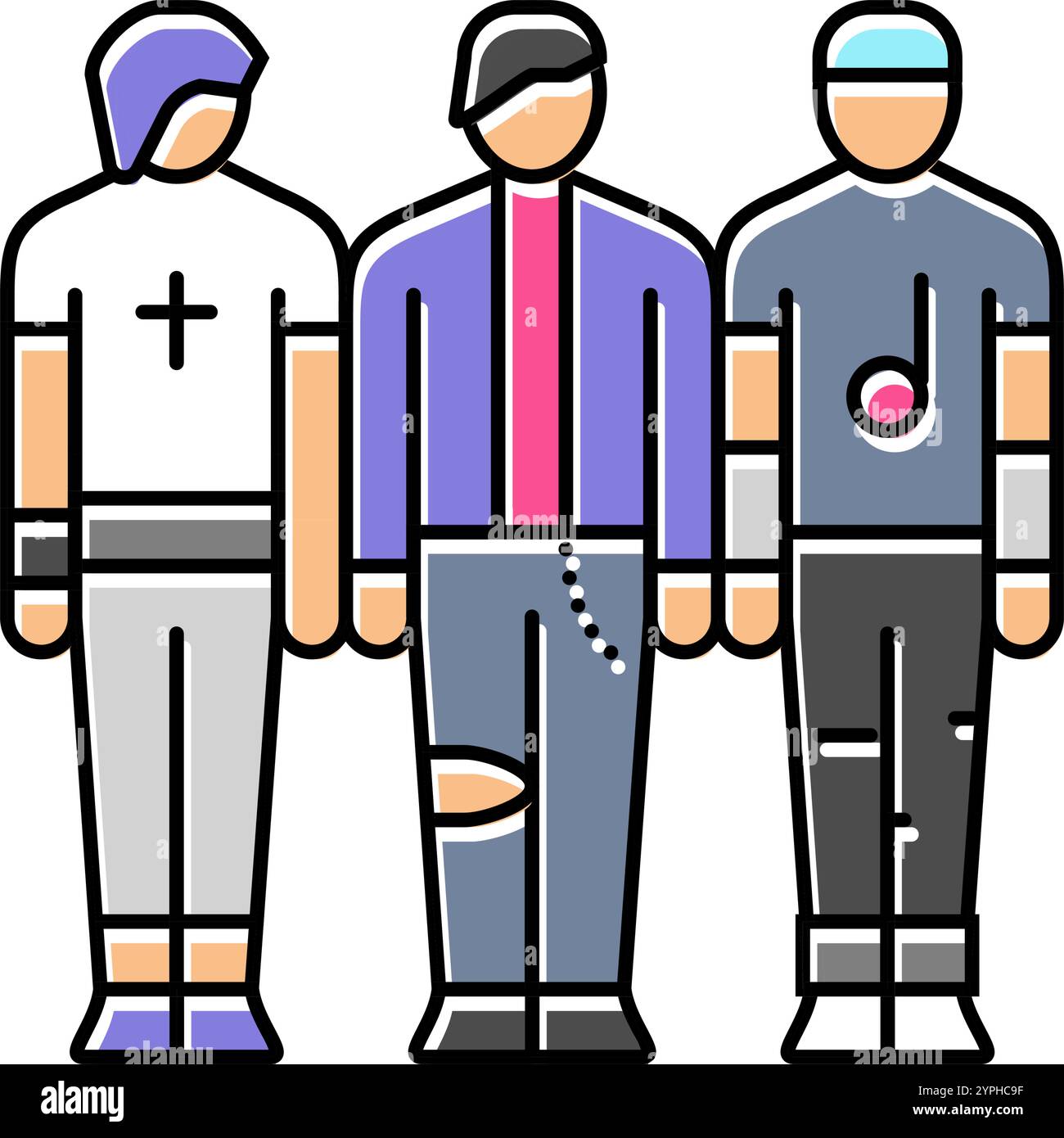 emo band color icon vector illustration Stock Vector Image & Art - Alamy
