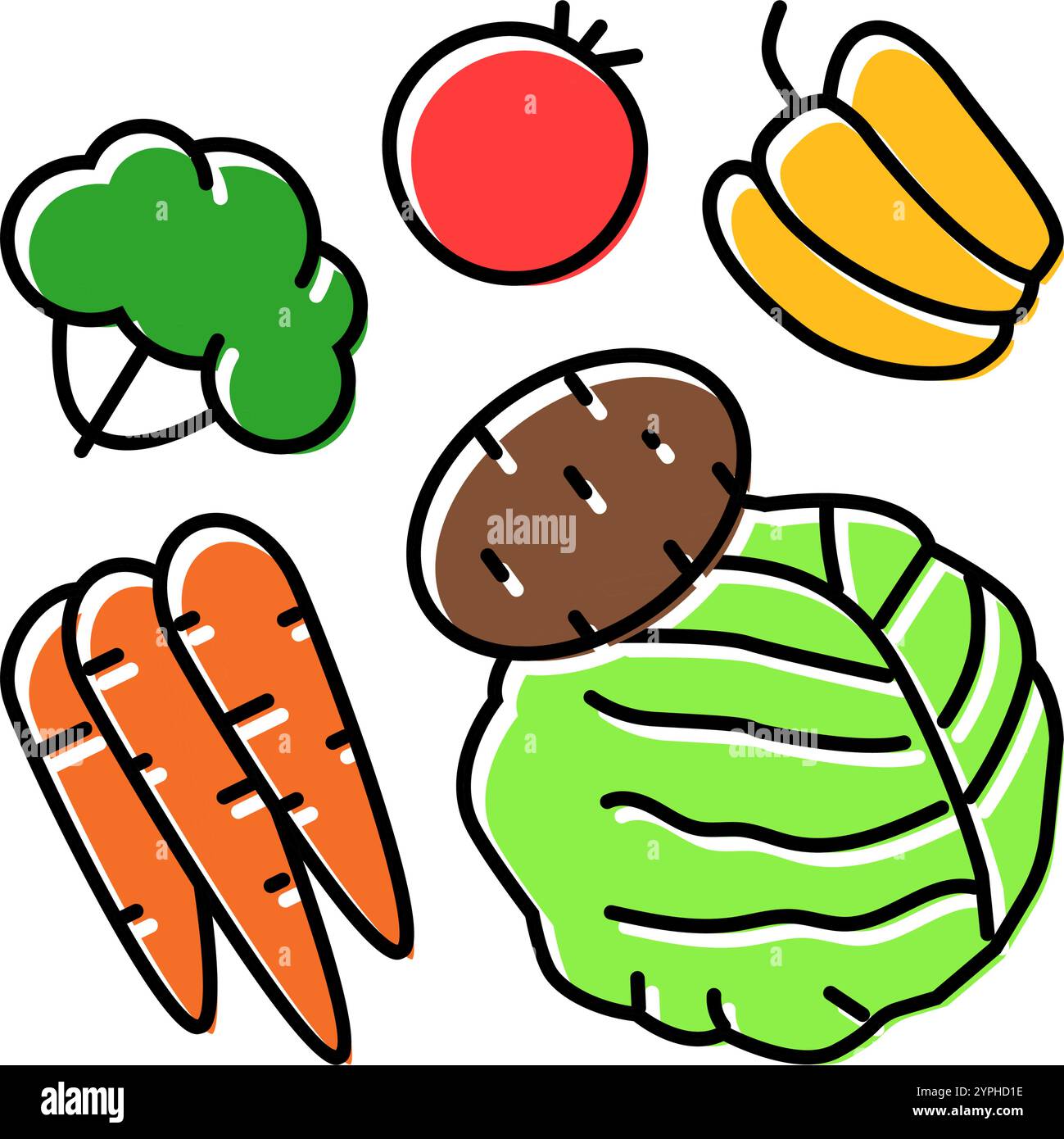 fresh vegetable color icon vector illustration Stock Vector Image & Art ...