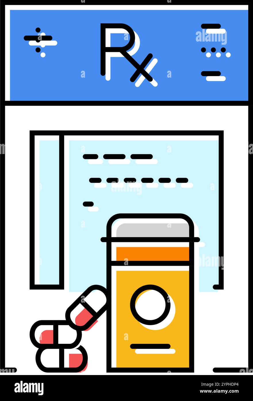 prescription drugs medicines color icon vector illustration Stock ...