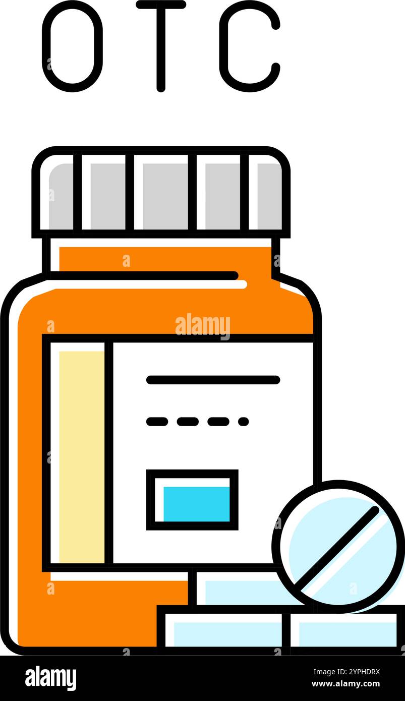 over counter otc medications color icon vector illustration Stock ...