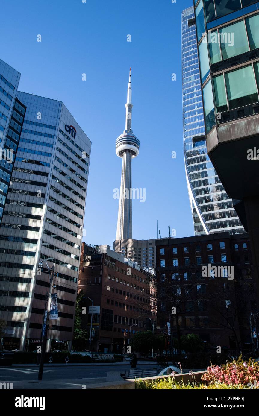 CN Tower on Bremner Boulevard in downtown Toronto, Ontario, Canada ...