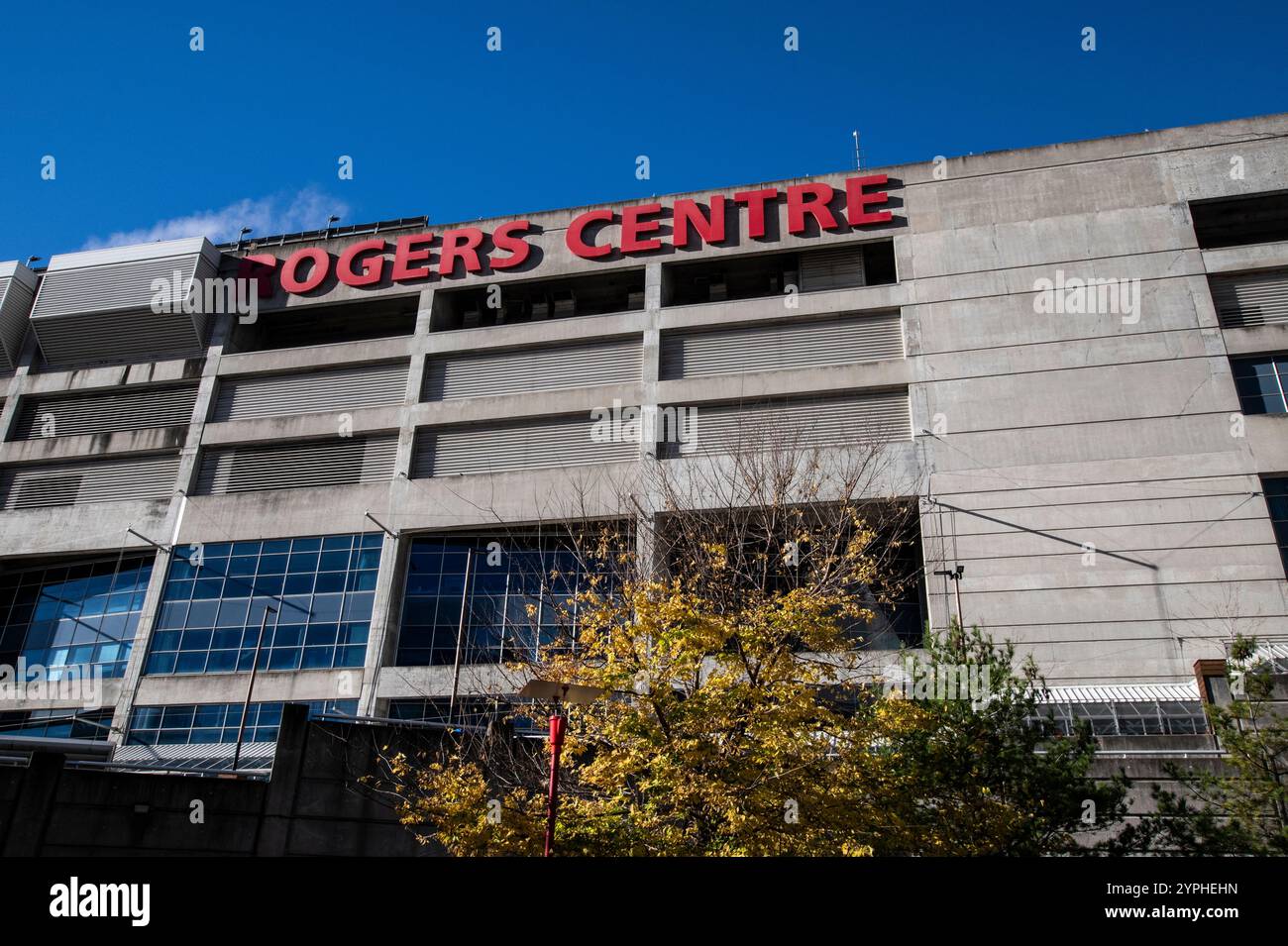 Rogers Centre sign on Blue Jays Way in downtown Toronto, Ontario ...