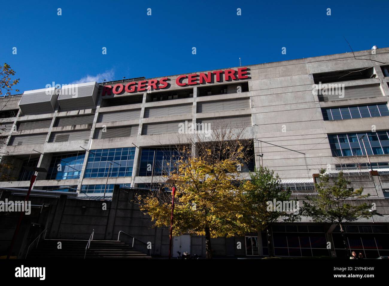 Rogers Centre sign on Blue Jays Way in downtown Toronto, Ontario ...