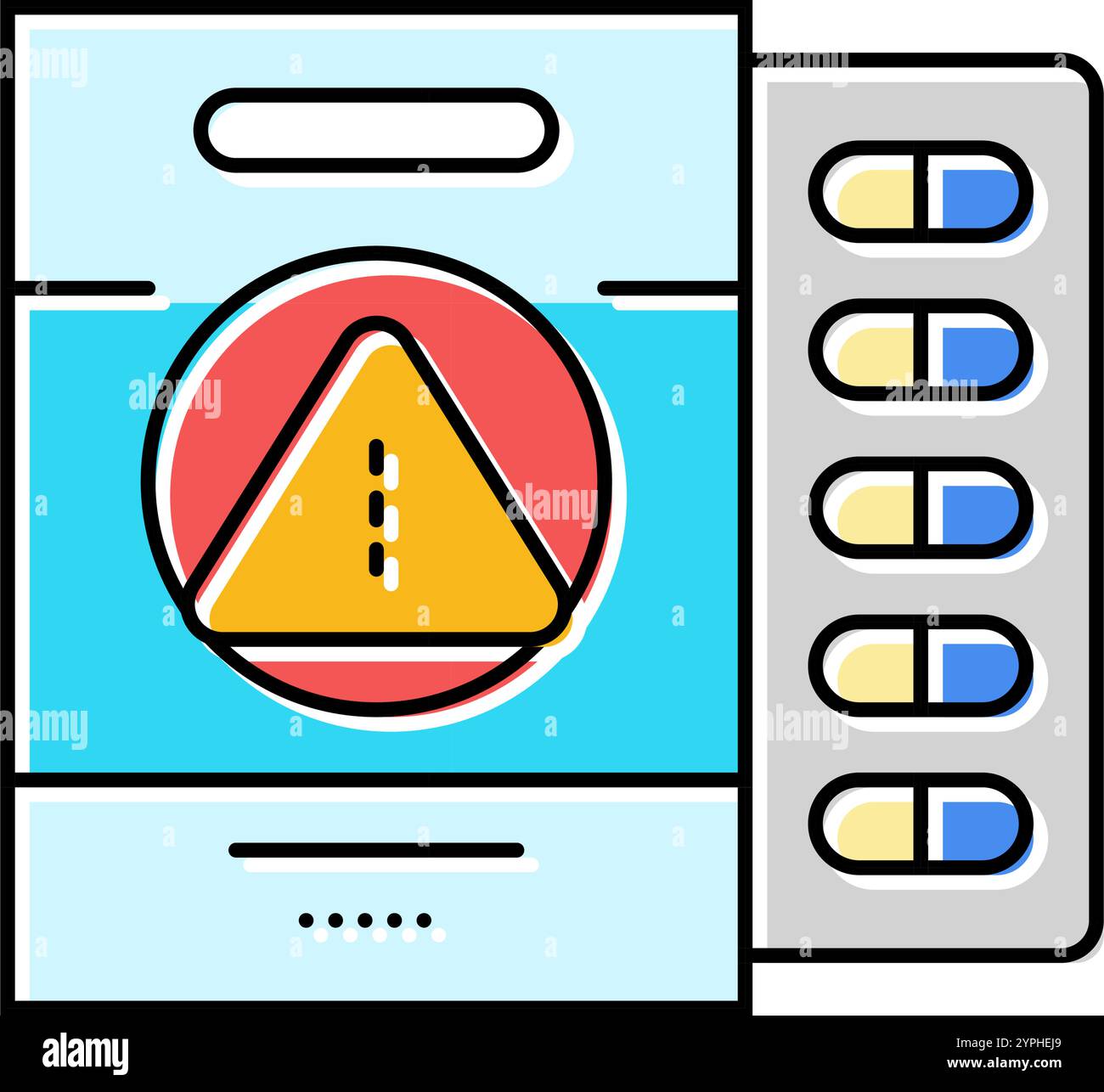 side effects medicines pharmacy color icon vector illustration Stock ...