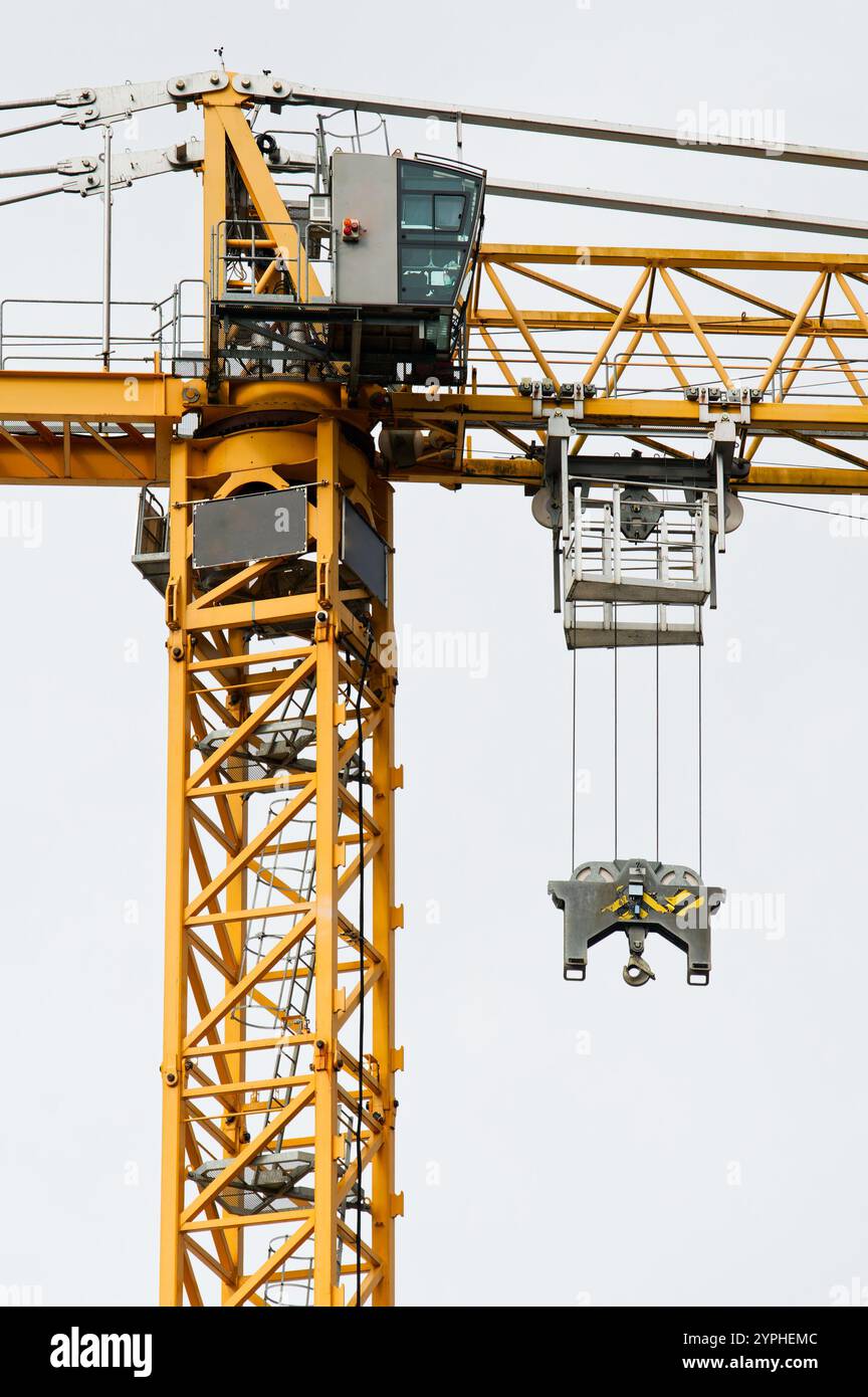 Tower crane high in sky at construction site Stock Photo - Alamy Tower crane high in sky at construction site Stock Photo - Alamy