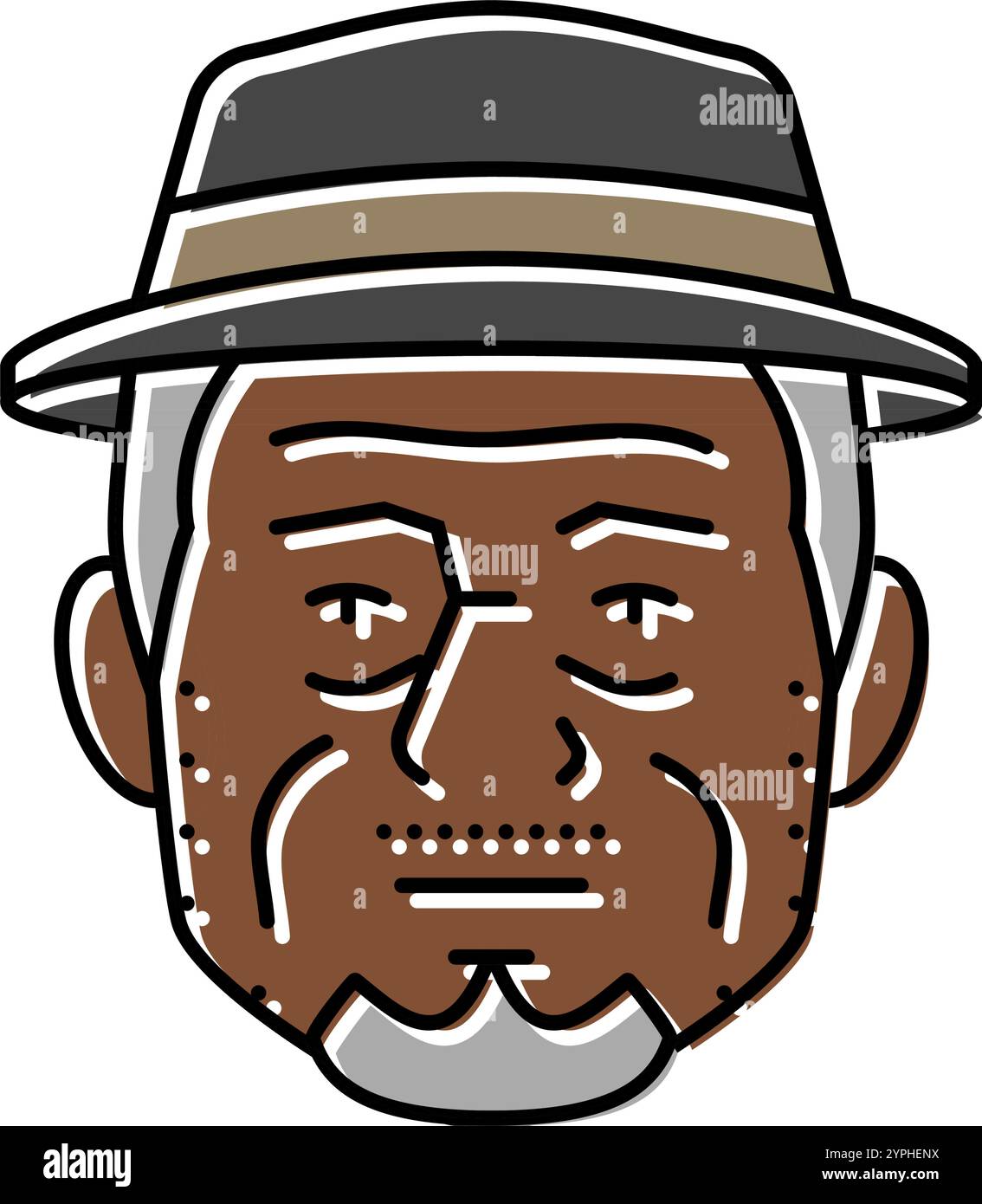 elderly old man avatar color icon vector illustration Stock Vector ...