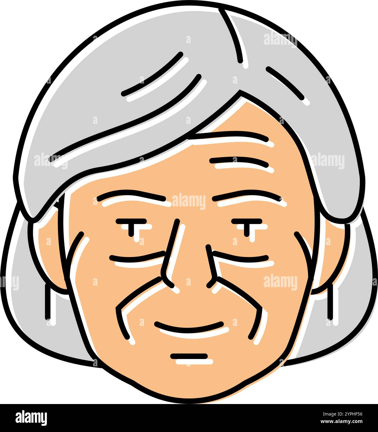 old woman avatar color icon vector illustration Stock Vector Image ...