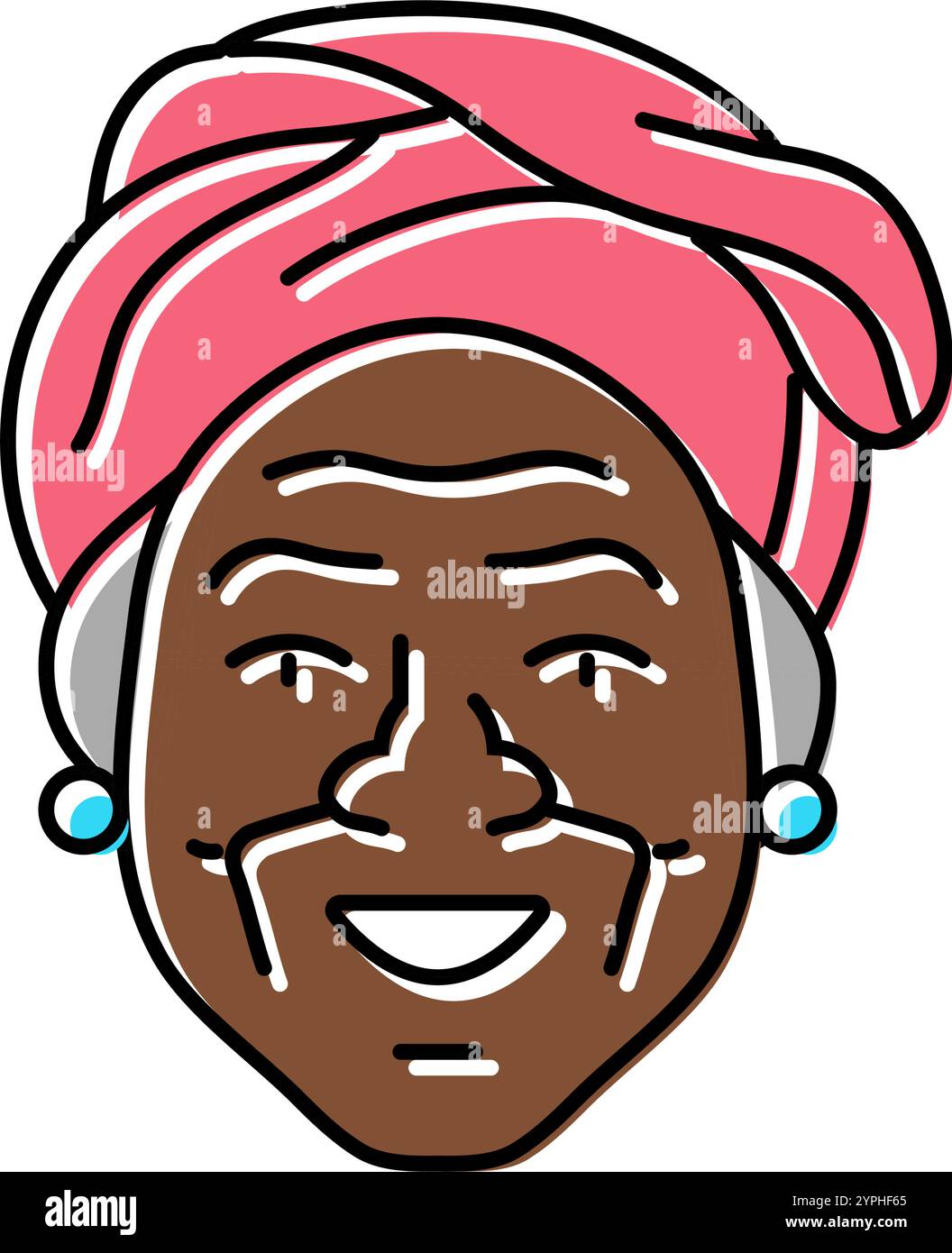 pensioner old woman avatar color icon vector illustration Stock Vector ...