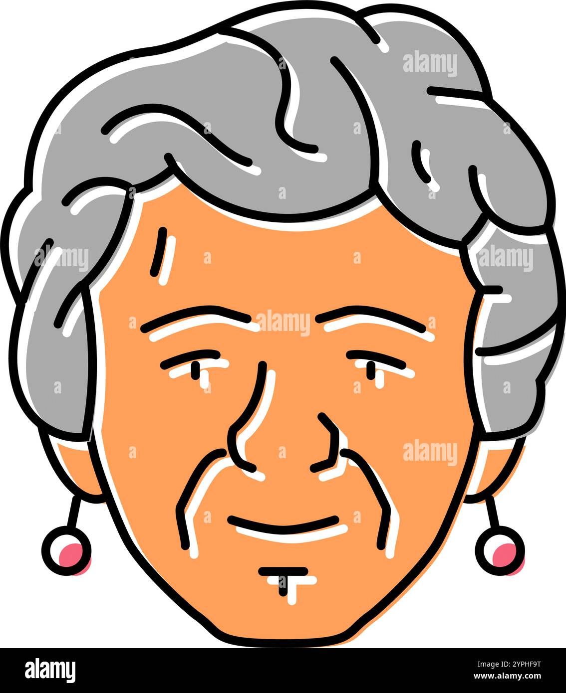 adult old woman avatar color icon vector illustration Stock Vector ...
