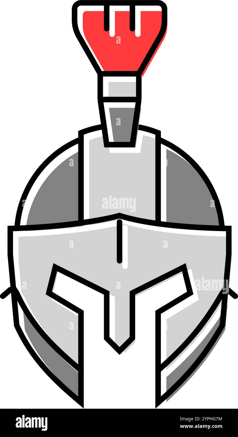 helmet soldier roman greek color icon vector illustration Stock Vector ...
