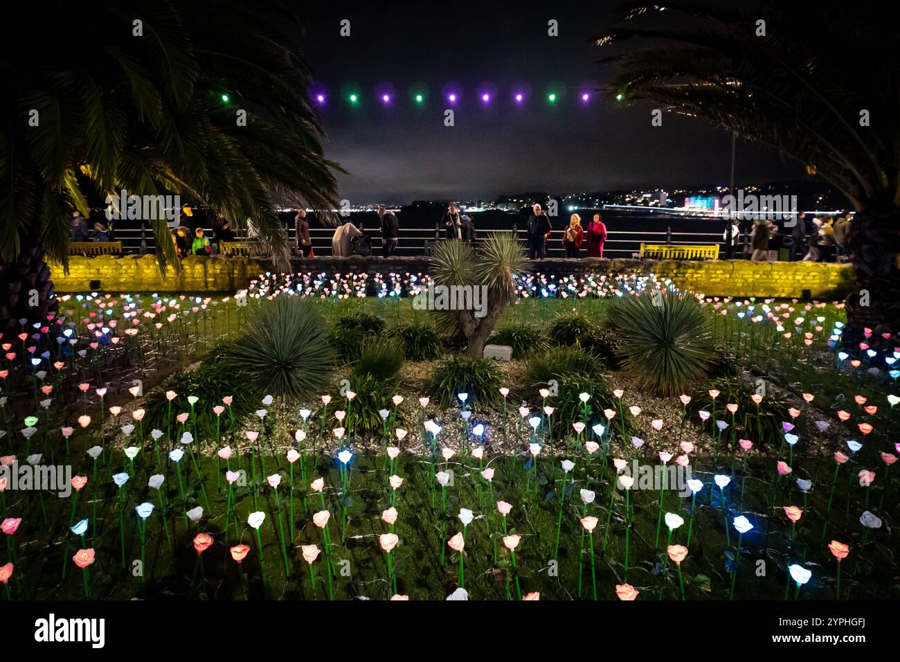 Torquay, UK. 30th Nov, 2024. People visit Torquay's Bay of Lights as ...
