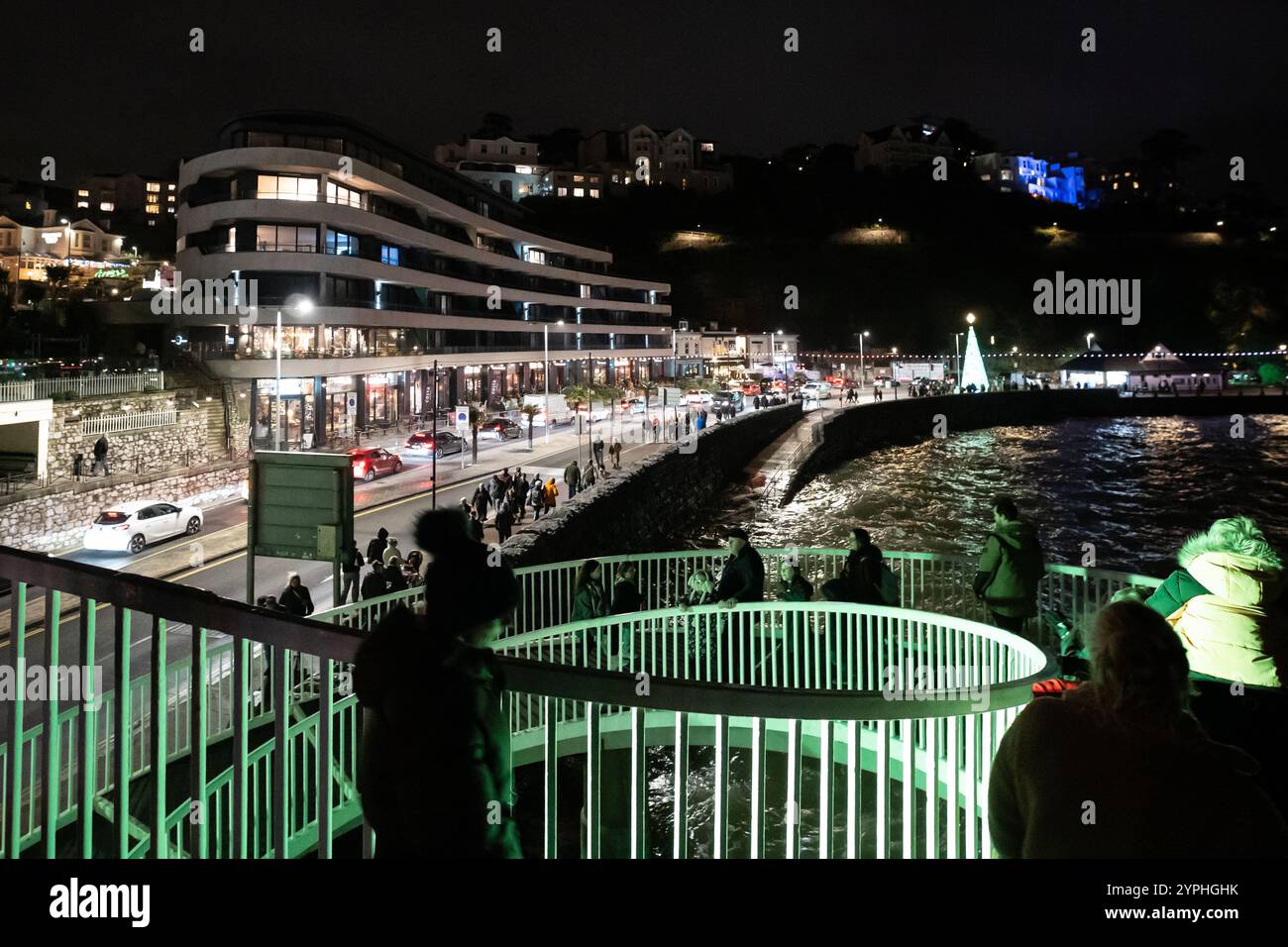 Torquay, UK. 30th Nov, 2024. People visit Torquay's Bay of Lights as ...