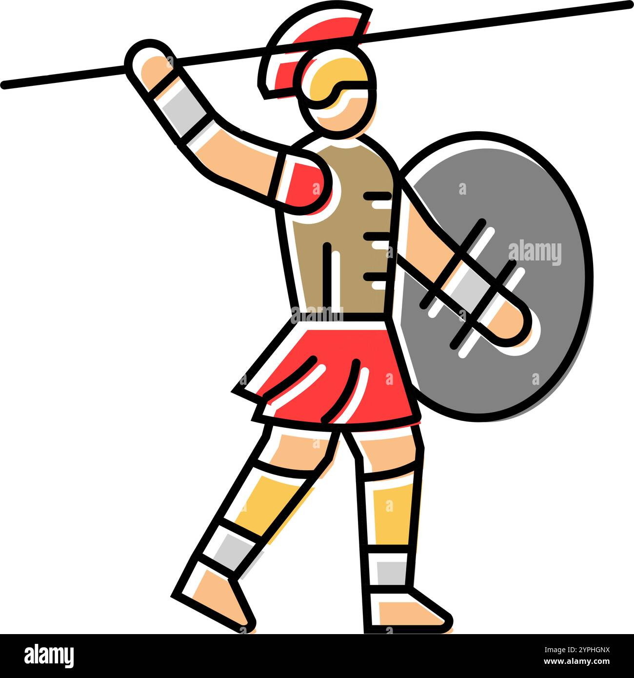 warrior battle spartan roman color icon vector illustration Stock ...