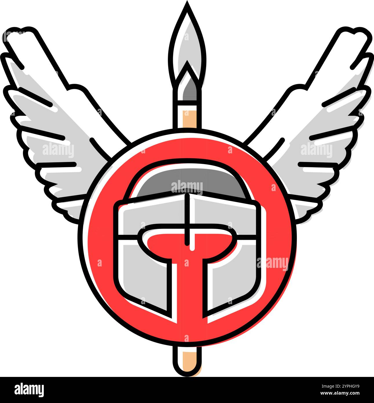 badge battle spartan roman color icon vector illustration Stock Vector ...