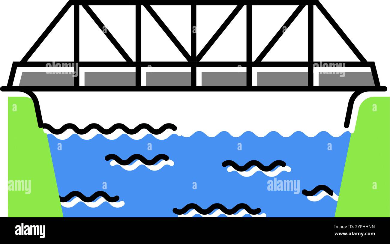 truss bridge color icon vector illustration Stock Vector Image & Art ...