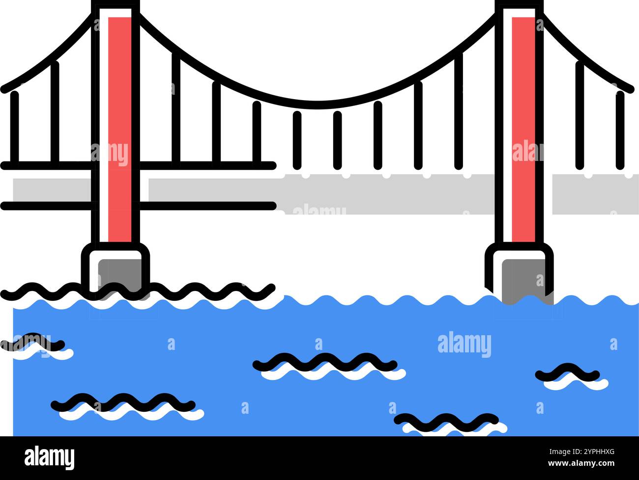 suspension bridge color icon vector illustration Stock Vector Image ...