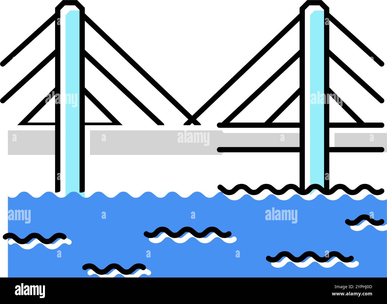 Span cable stayed Stock Vector Images - Alamy
