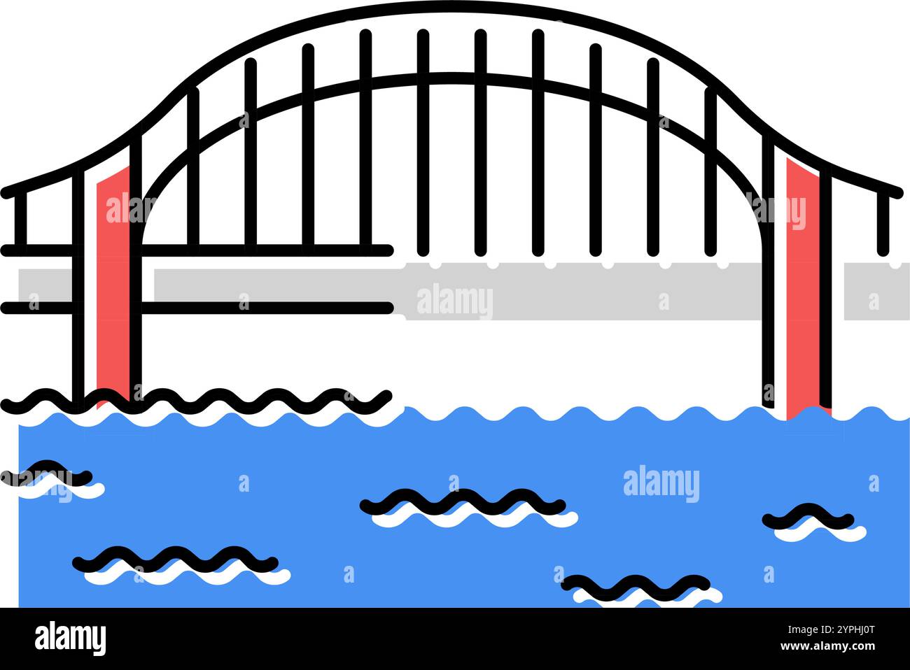 tied arch bridge color icon vector illustration Stock Vector Image ...
