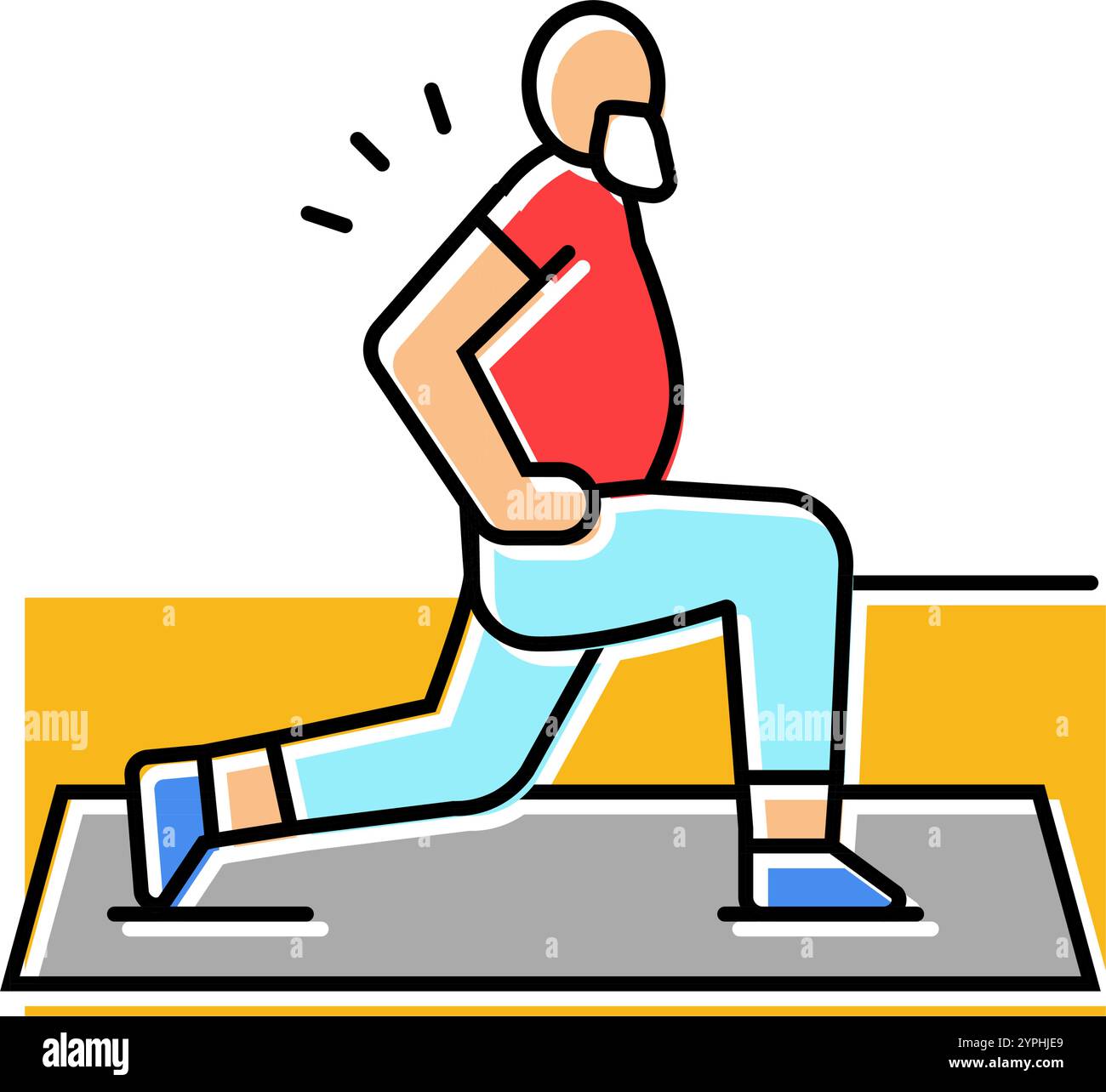 exercise elderly leisure color icon vector illustration Stock Vector ...