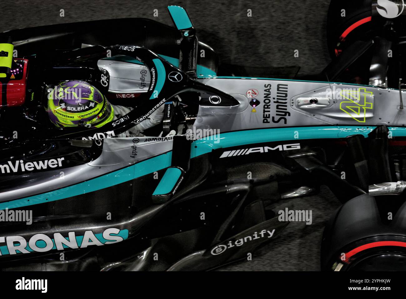 Doha, Qatar. 30th Nov, 2024. Lewis Hamilton (GBR) Mercedes AMG F1 W15 ...