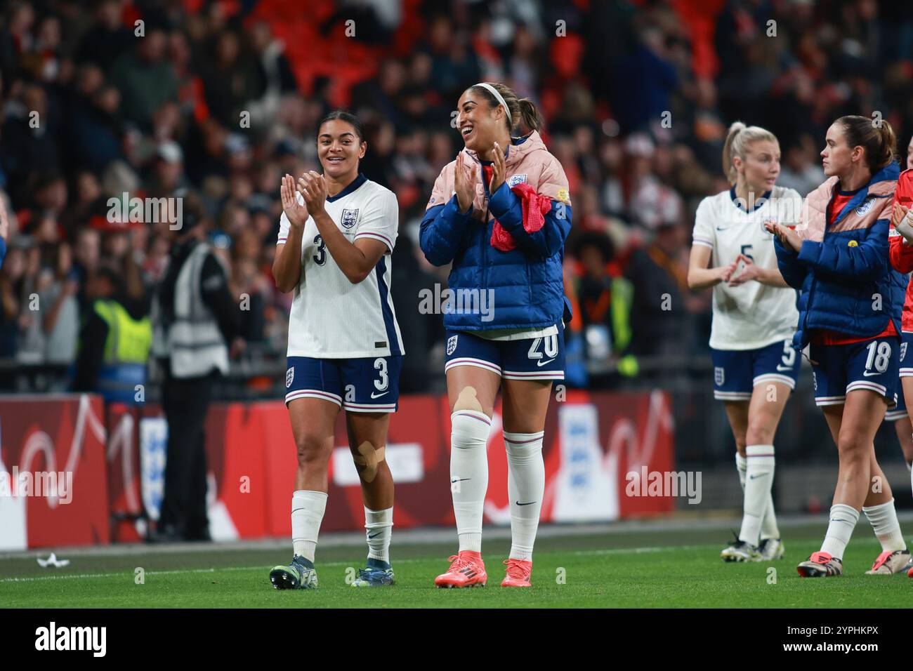 London, England, November 30th 2024: Jess Carter (3 England) and Gabby ...