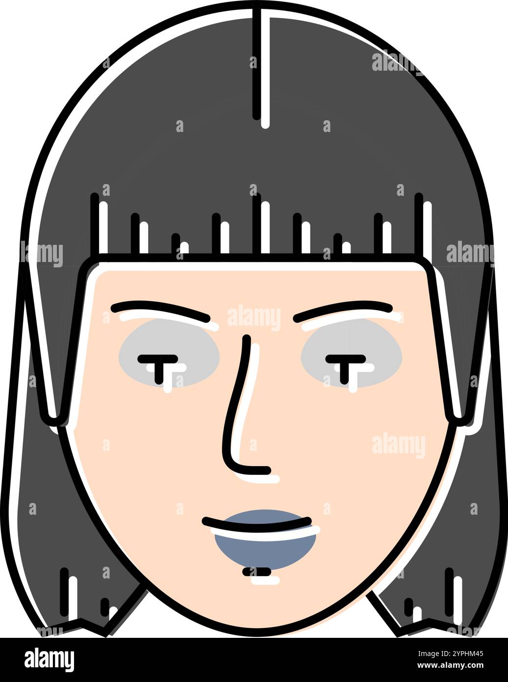 pale makeup goth subculture color icon vector illustration Stock Vector ...