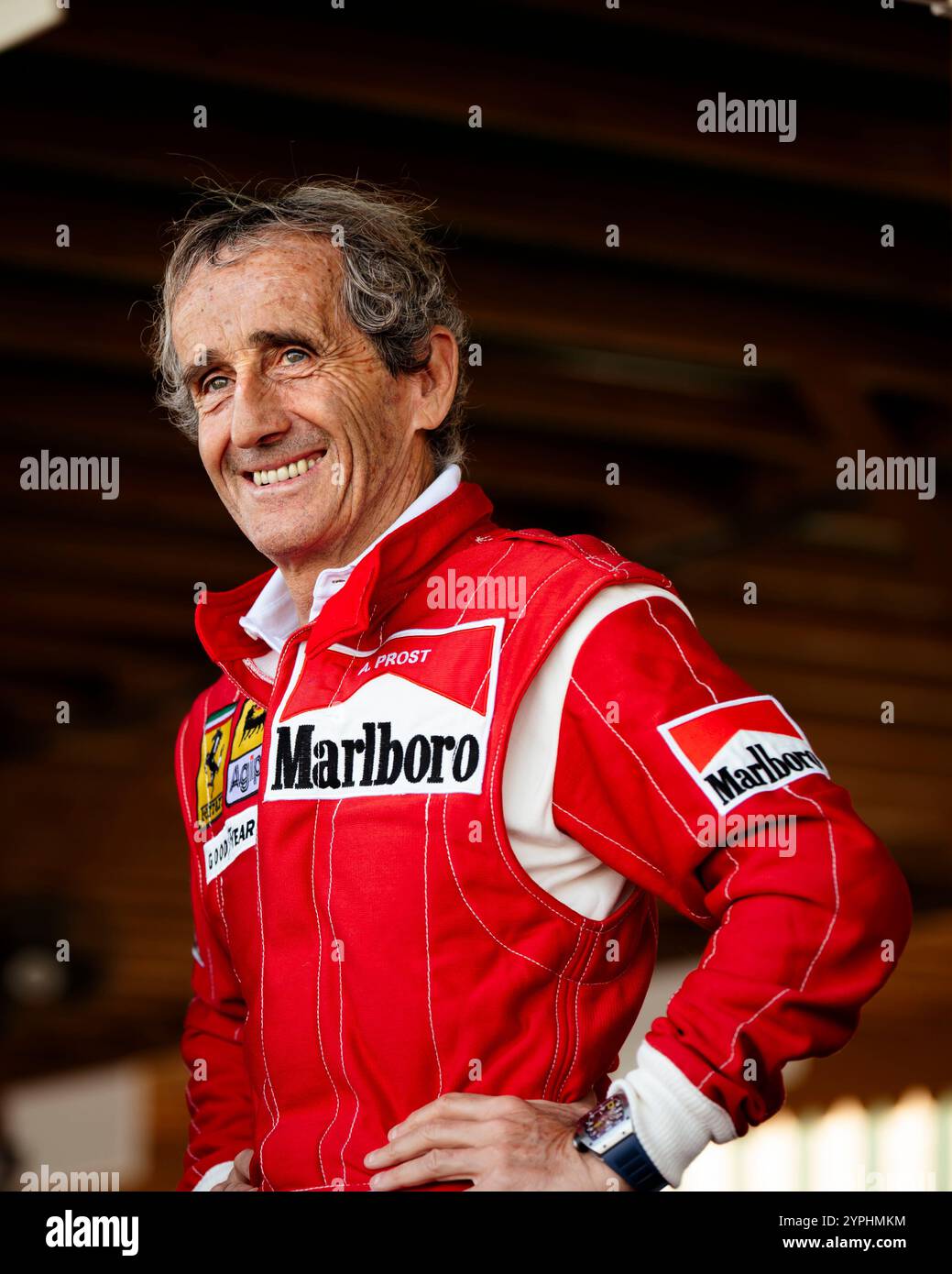 Alain Prost reunited with his 1991 Ferrari 643 at Gulf Historic Dubai ...